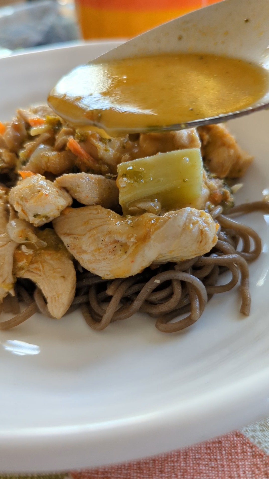 Asian-Style Chicken Ginger Curry With Soba Noodles - Marisa Mariella